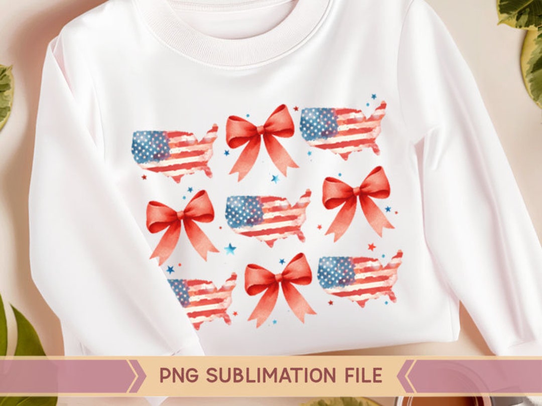 Coquette American Flag Png, Patriotic American Bows,freedom Png,4th of ...