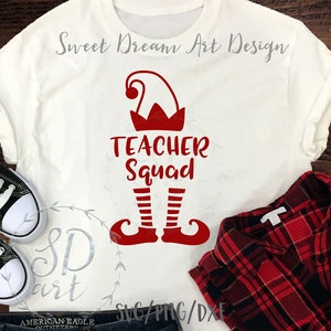 Teacher Squad Svg, Elf Svg, Santas Halper Svg, Funny Christmas Svg ...
