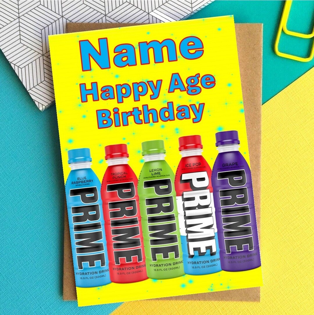 Personalised Prime Birthday Card - Etsy