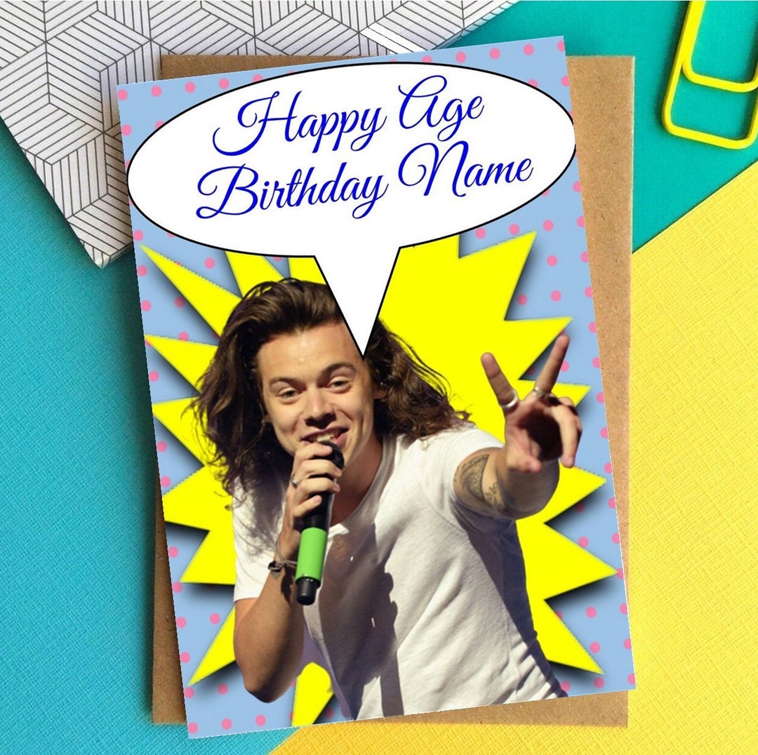 Personalised Harry Styles Birthday Card - Etsy