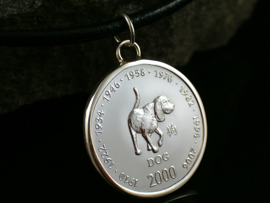 Chinese Zodiac Dog,925 Sterling Silver,pendant Coin,chinese Horoscope ...