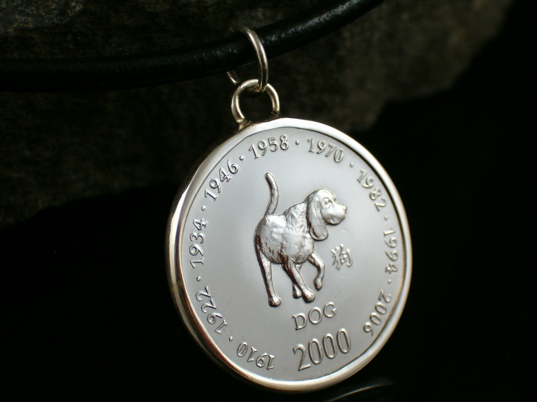 Chinese Zodiac Dog925 Sterling Silverpendant Coinchinese - Etsy