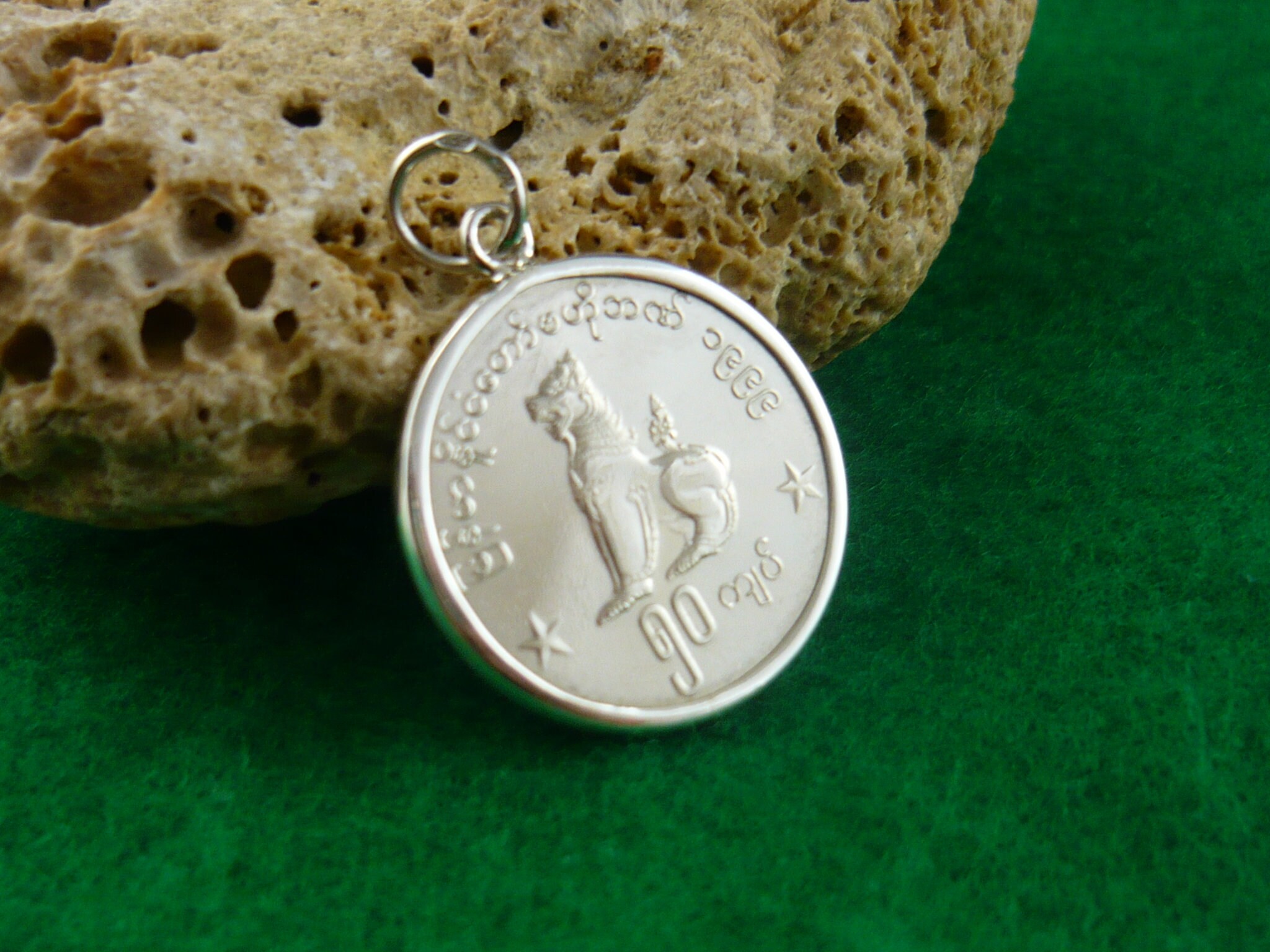 Pendant Coin Myanmar 1999 Silver Ag 925 Copper-nickel Coin - Etsy UK