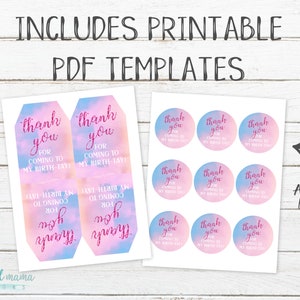 Taylor Swift Birth-tay Party Favor Tags | Watercolor Sky | Lover ...