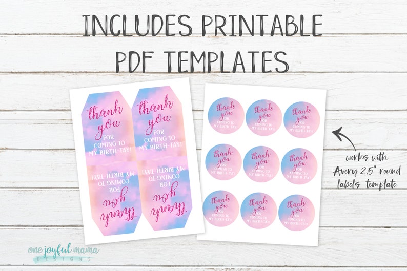 Taylor Swift Birth-tay Party Favor Tags | Watercolor Sky | Lover ...