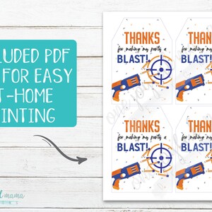 Nerf Birthday Party Favor Tags - Boys Birthday Party - DIY Printable ...