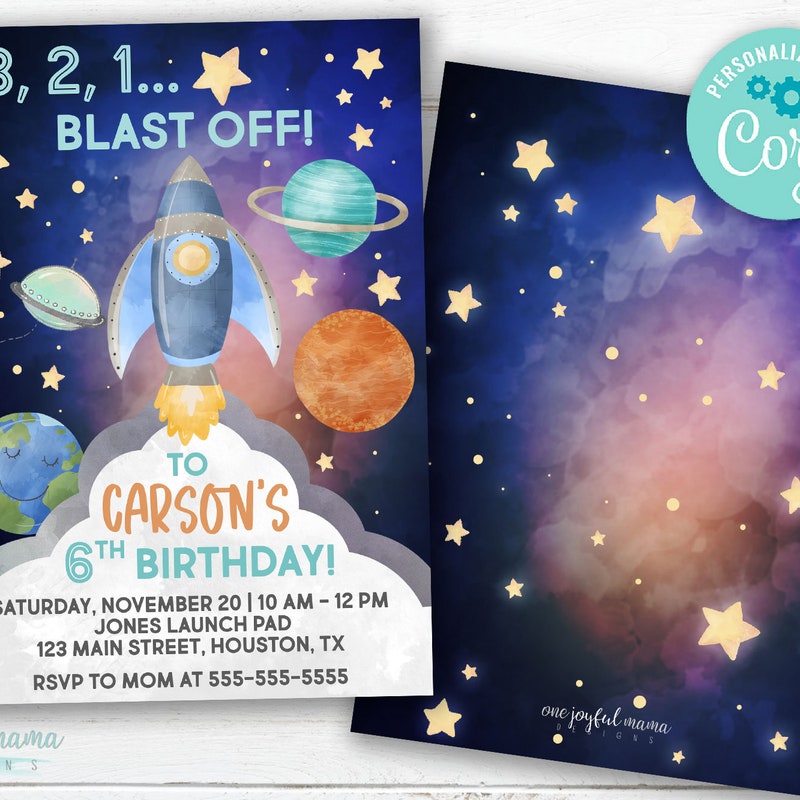 Blast off Birthday - Etsy