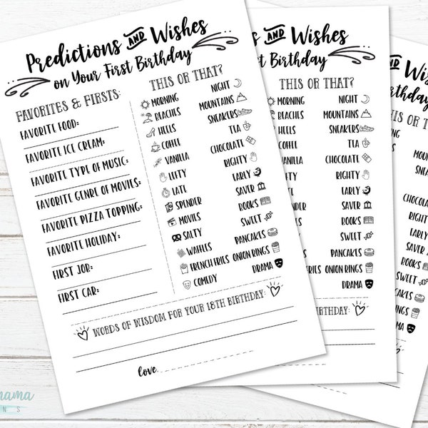 First Birthday Questionnaire - Etsy