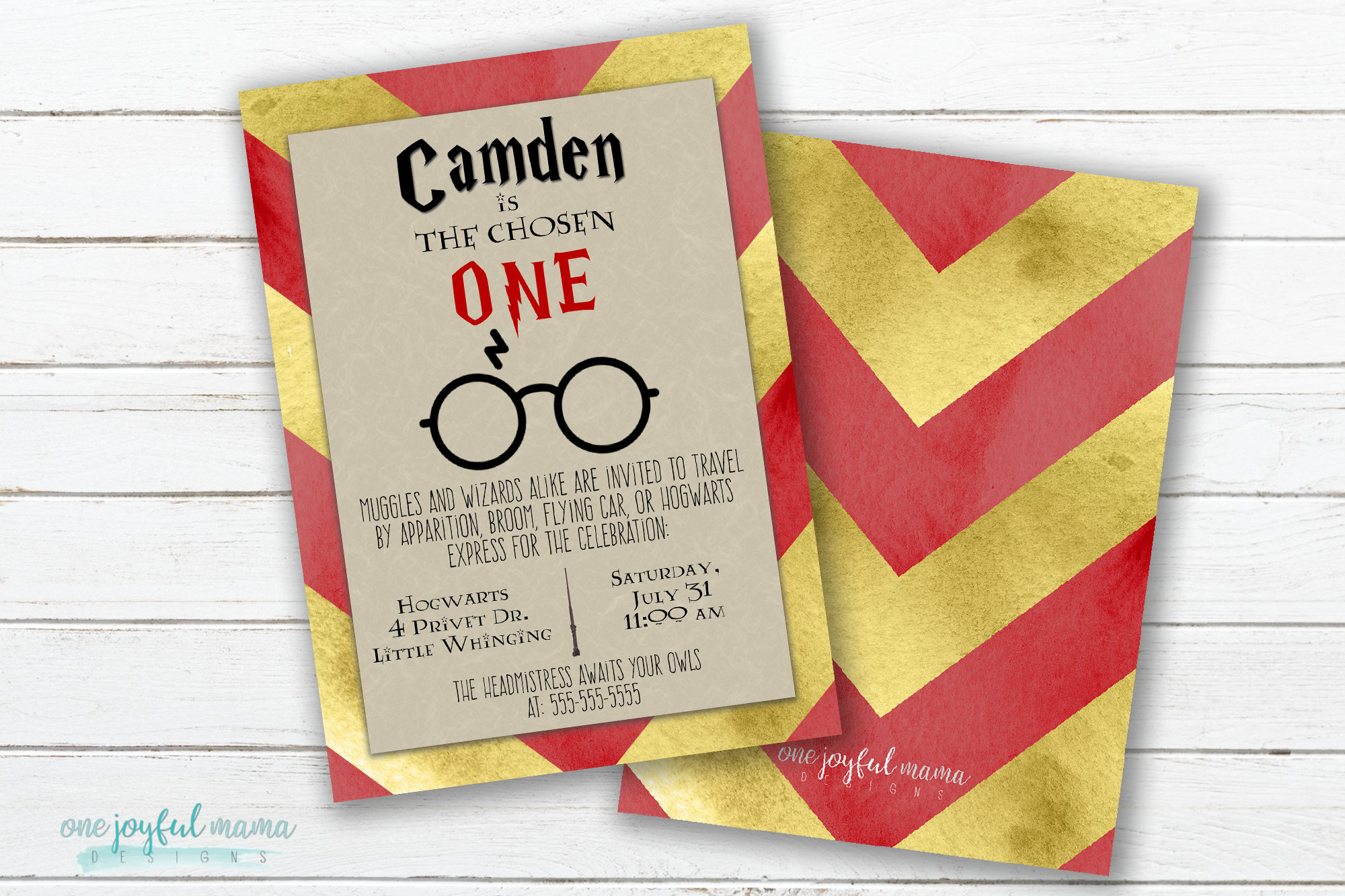 The Chosen One Wizard Birthday Party Invitation - First Birthday ...