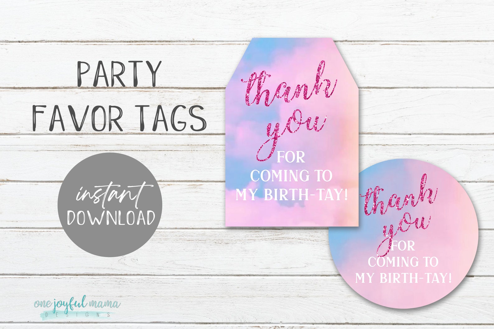 Taylor Swift Birth-tay Party Favor Tags | Watercolor Sky | Lover ...
