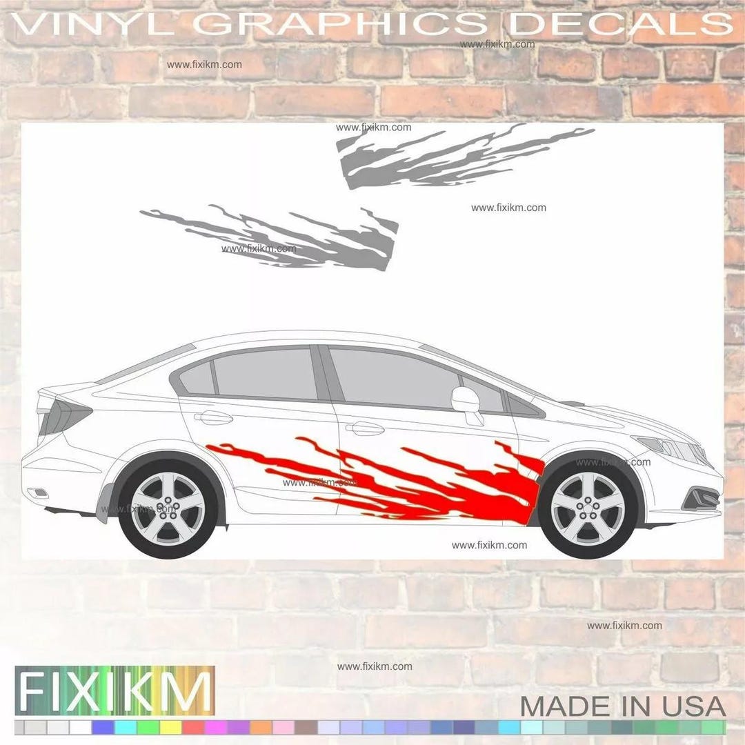Large Graphics Vinyl Decal on Side Doors Car or Truck Universal Size ...
