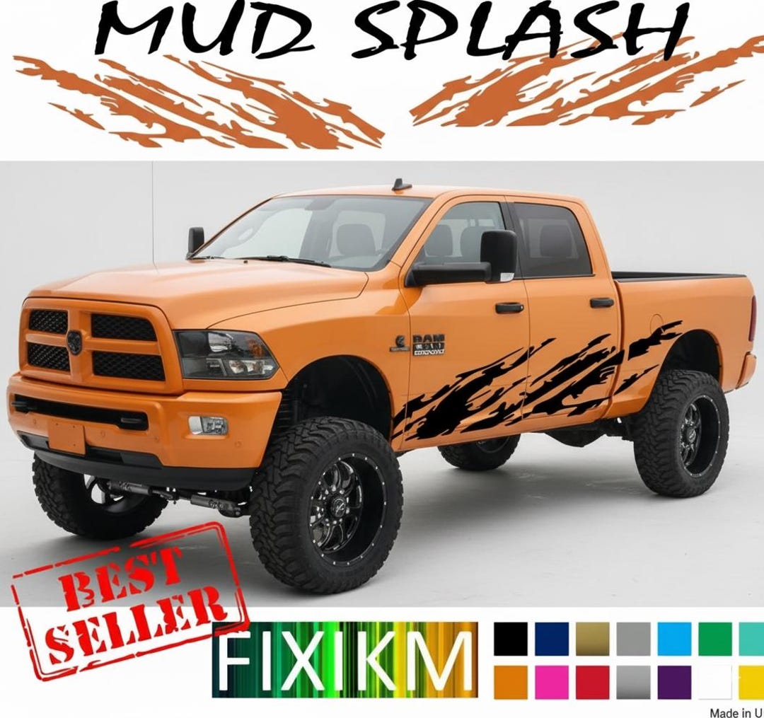 2X Mud Splash Vinyl Decals – Off-road Truck SUV Car Graphics Stickers ...