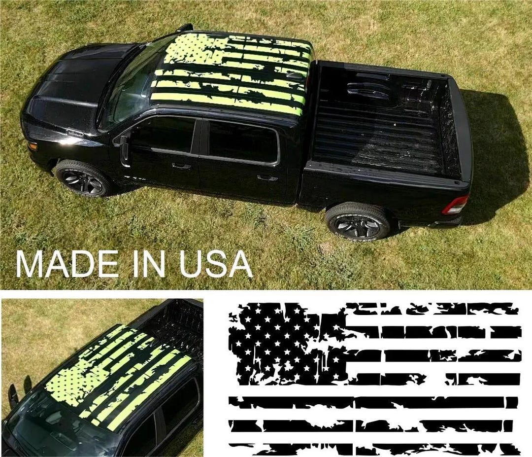 LARGE AMERICAN FLAG Vinyl Decal Graphics on Roof Your Truck or Car - Etsy