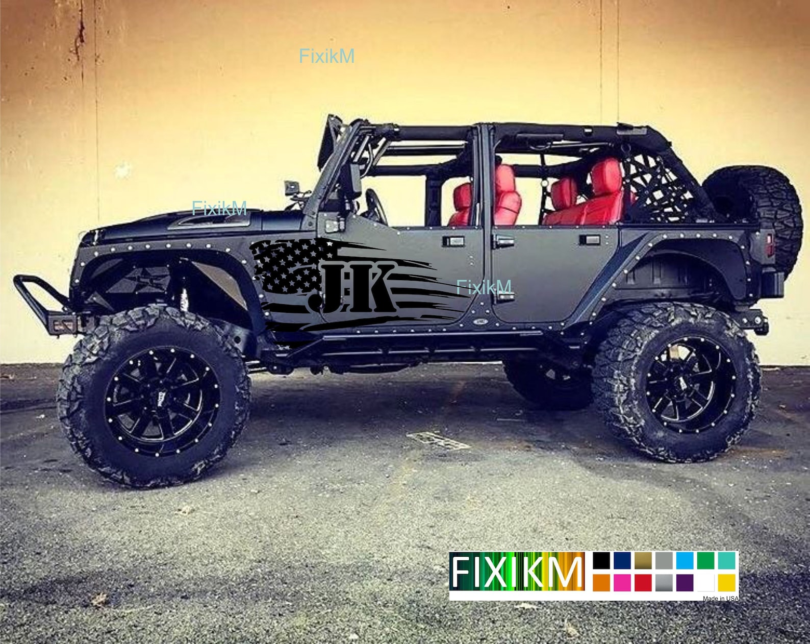 For Jeep Wrangler JK AMERICAN Flag Vinyl Decal Body Graphics | Etsy