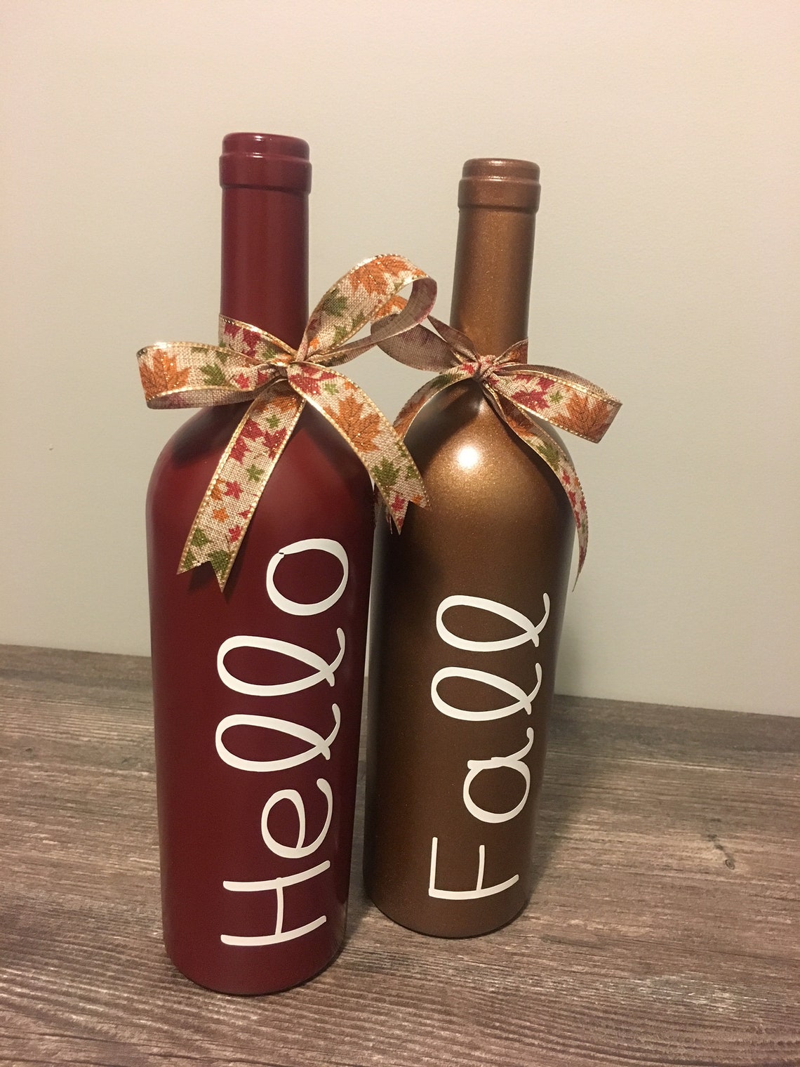 Hello Fall Wine Bottle Decor, Fall, Home Decor, Decor, Autumn, Wine ...