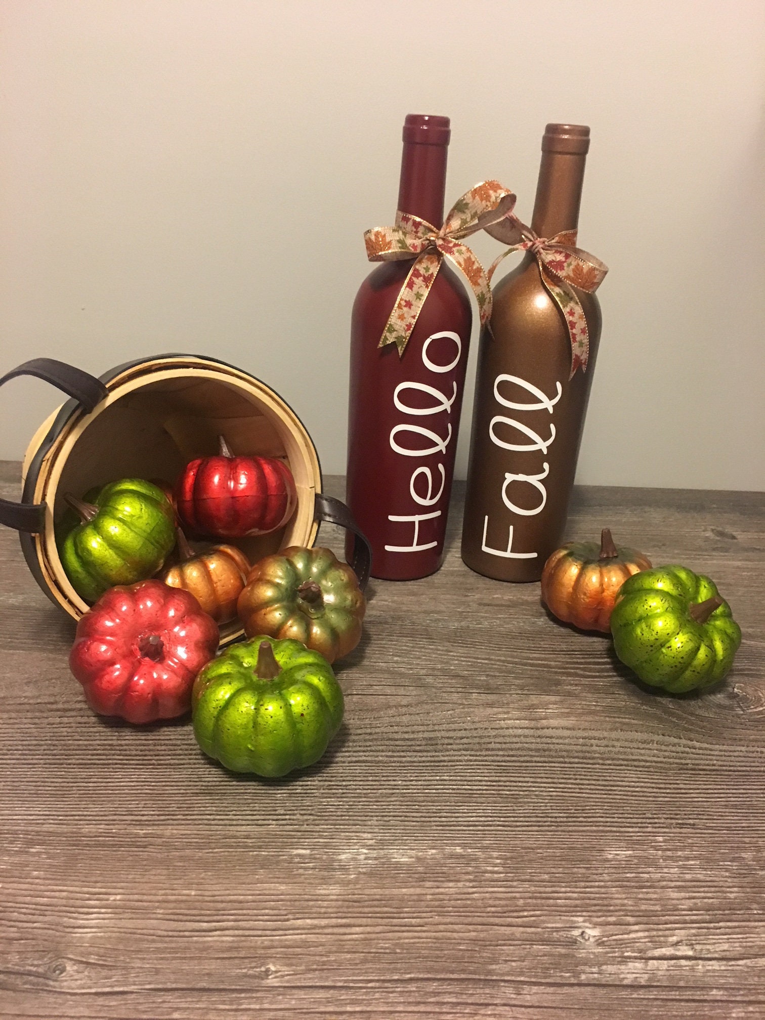 Hello Fall Wine Bottle Decor, Fall, Home Decor, Decor, Autumn, Wine ...