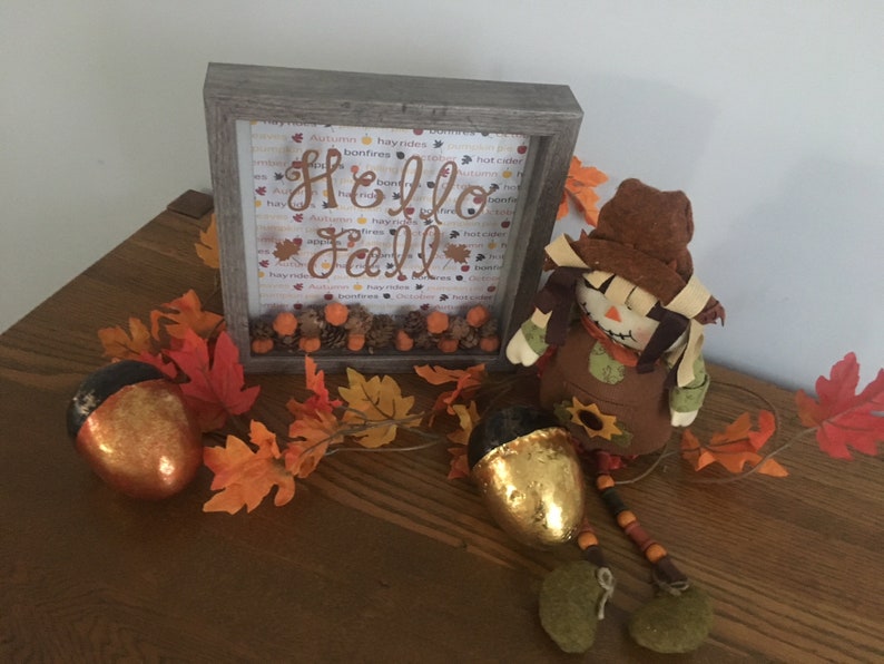Hello Fall Shadow Box, Fall Decor, Home Decor, Holiday, Fall Decor ...