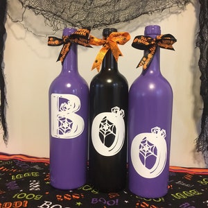 Halloween Wine Bottle Decor, Boo, Home Decor, Decor, Halloween Decor ...
