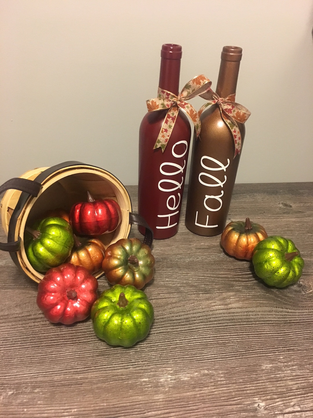 Hello Fall Wine Bottle Decor, Fall, Home Decor, Decor, Autumn, Wine ...