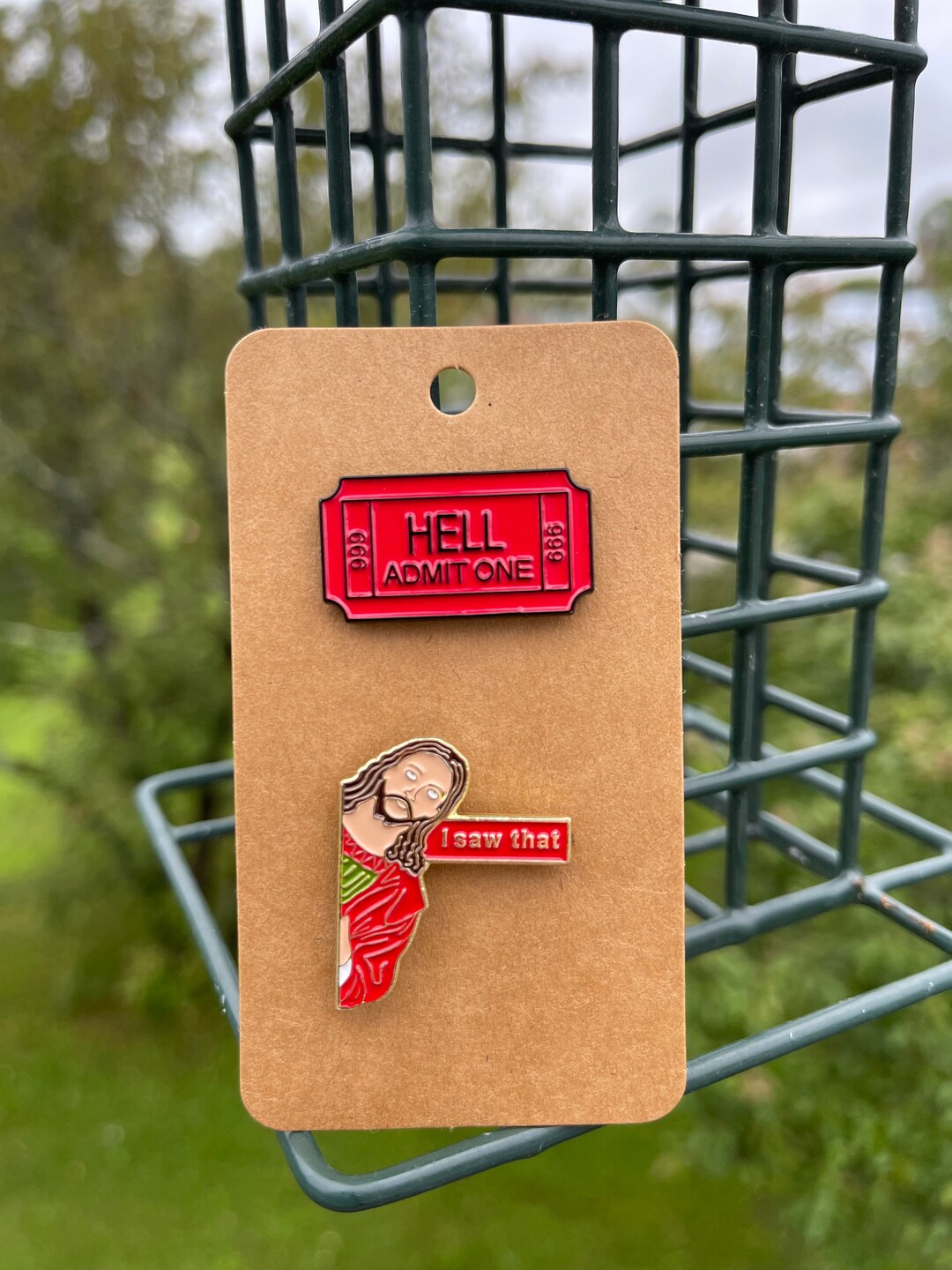 Jesus is Watching & Ticket to Hell Pins - Etsy