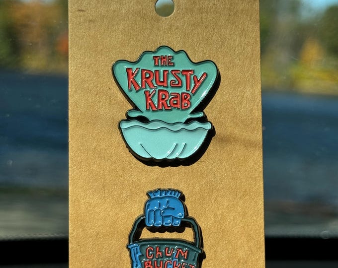 Krust Krab Clam & Chum Bucket Pins - Etsy