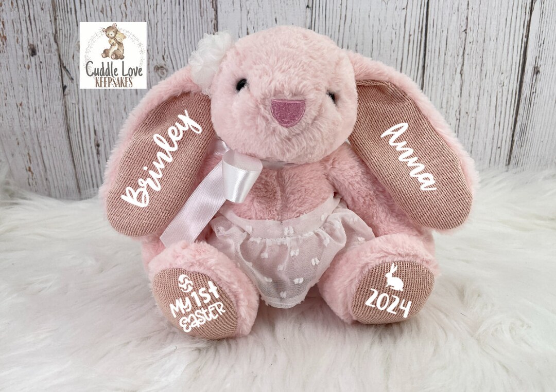 1st Easter Bunny Rabbit 2024, Custom 1st Easter Stuffed Animal, Happy ...