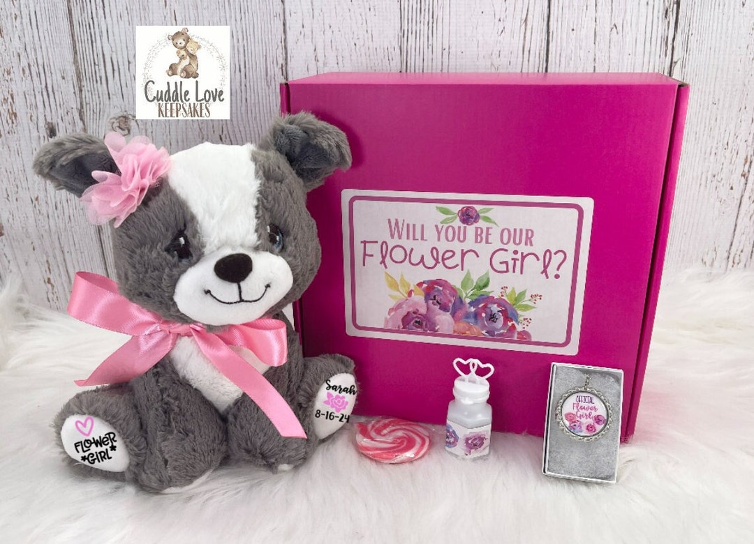 Terrier Puppy Dog Flower Girl Proposal Gift Box, Puppy Ring Bearer Gift ...