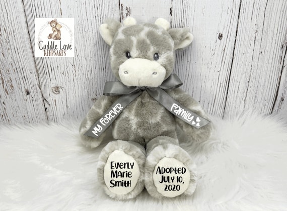 Adoption Giraffe Stuffed Animal Personalized Adoption Gift Custom Adoption Plush Giraffe Gotcha Day Gift Adoption Gift Giraffe Gift Etsy UK