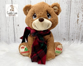 My 1st Christmas Bear, My First Christmas 2023 Personalized Teddy Bear ...