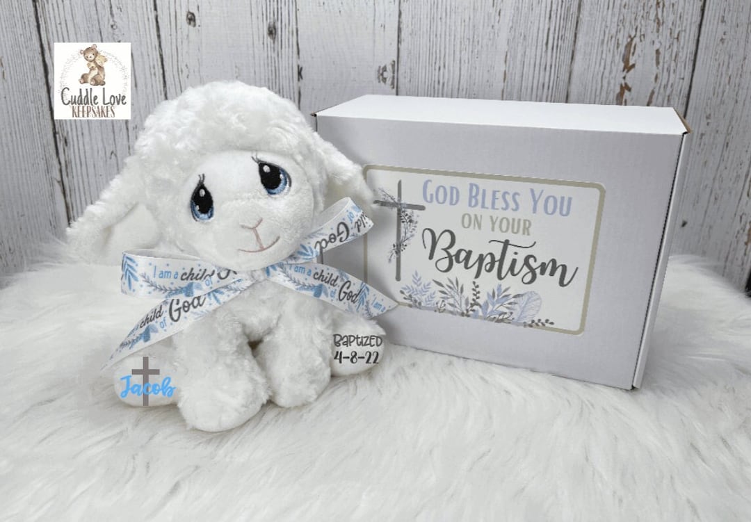 Plush Prayer Bear Syhood 12 Inch Baptism Plush Bear - Soft Blue Stuffed ...