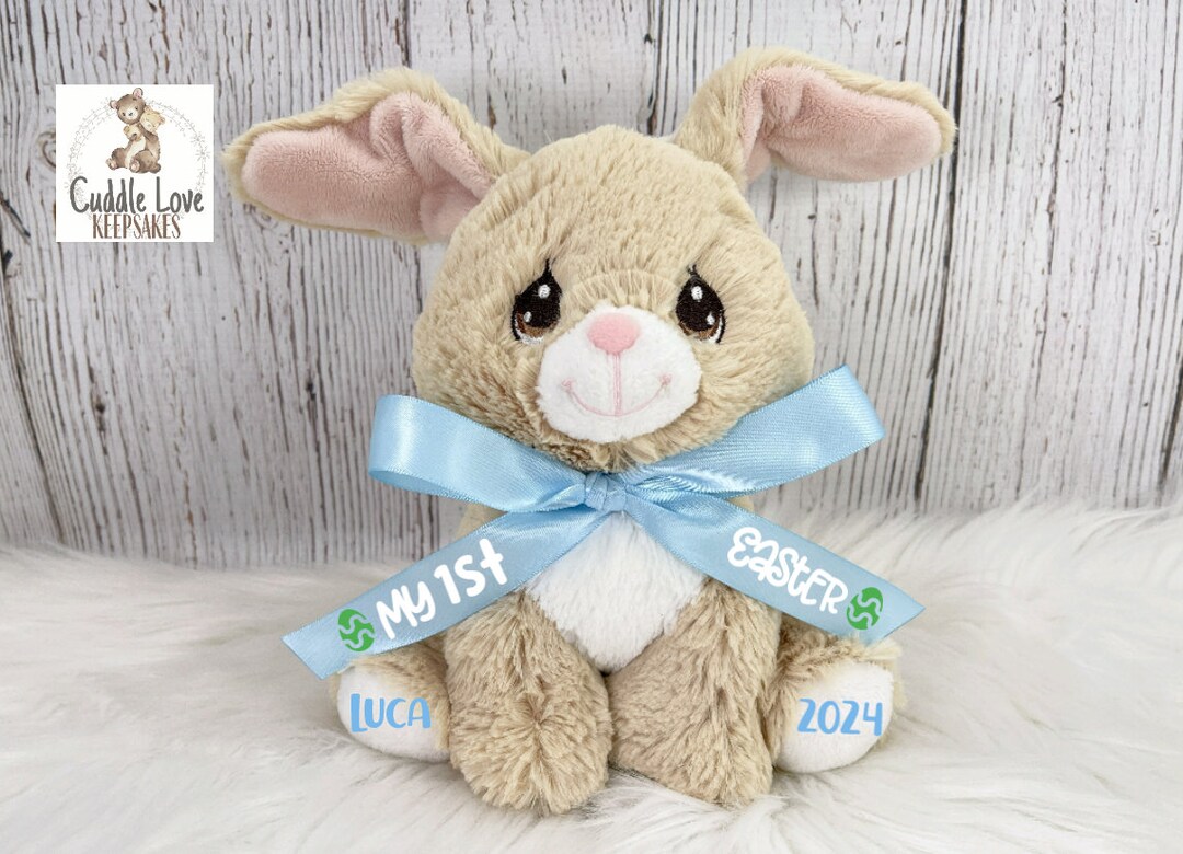 8 1st Easter Bunny Rabbit, Custom Easter Stuffed Animal, Happy Easter ...