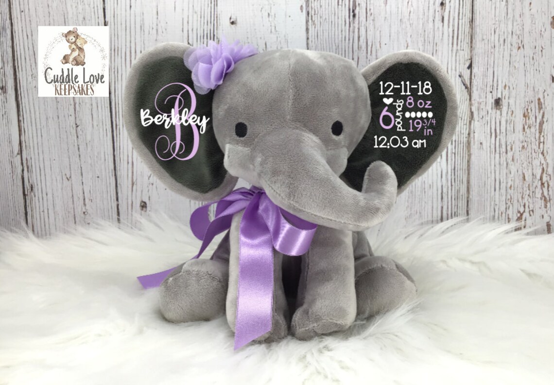 Baby Boy Birth Stats Elephant Newborn Birth Announcement | Etsy