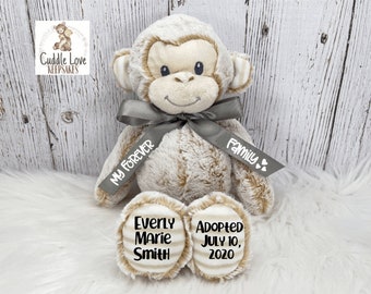 Adoption Bunny Rabbit Stuffed Animal, Personalized Adoption Gift ...
