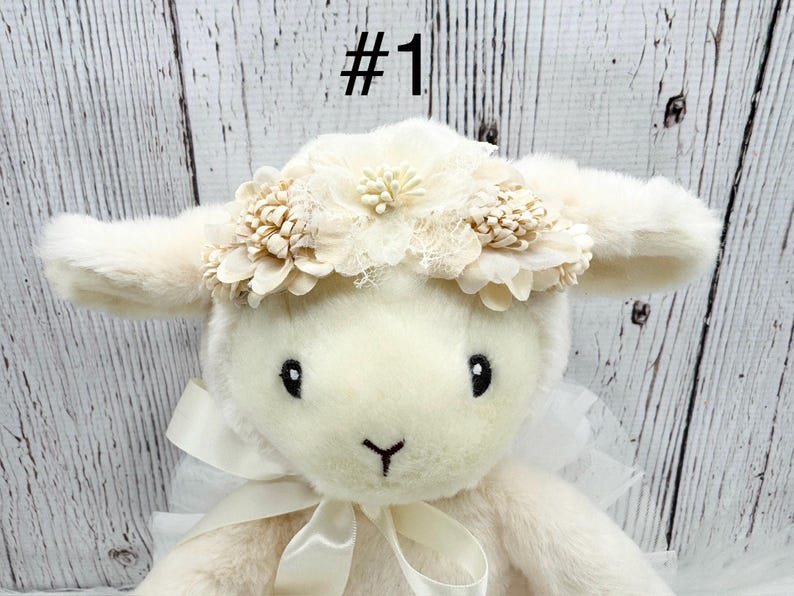 Baptism Lamb, Personalized Baptism Gift, Stuffed Animal Lamb Baptized ...