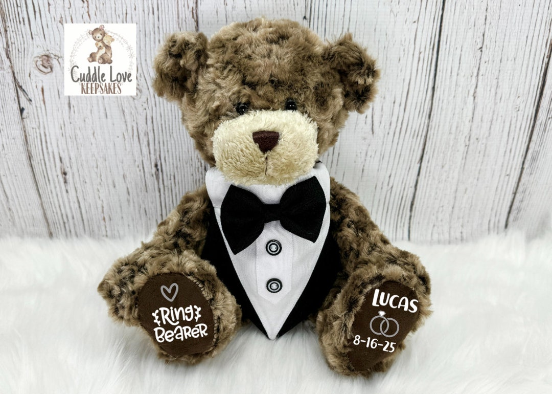 Ring Bearer Teddy Bear Stuffed Animal, Ring Bearer Proposal, Will You ...