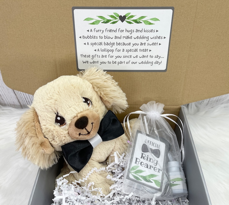 Ring Bearer Proposal Gift Box, Cocker Spaniel Flower Girl Gift, Custom ...