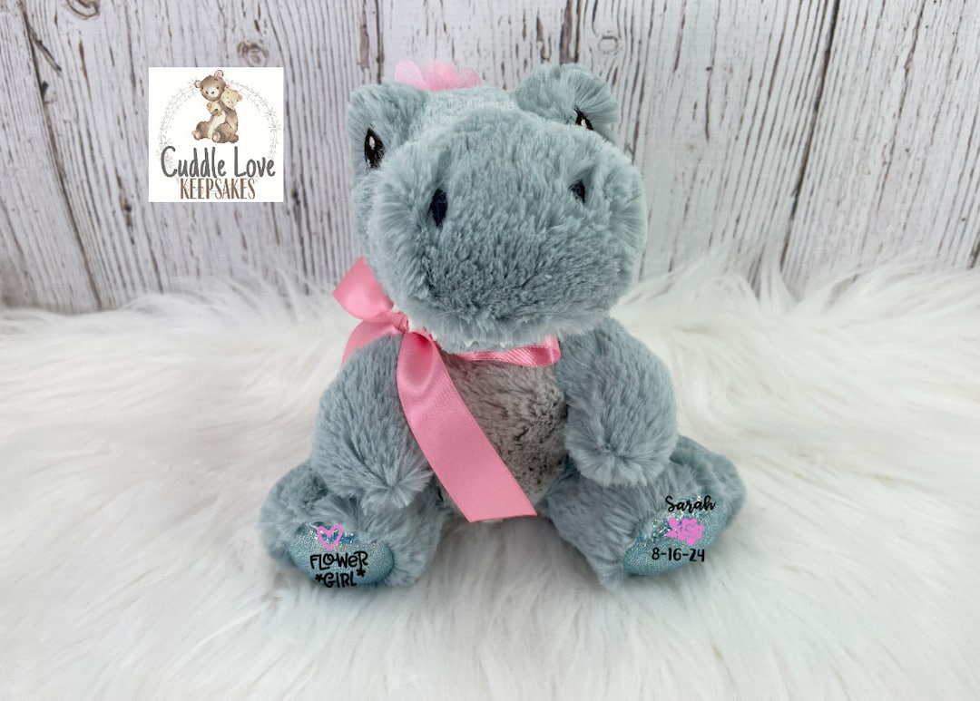 8" Flower Girl T-rex Dinosaur, Flower Girl Proposal Gift, Personalized ...