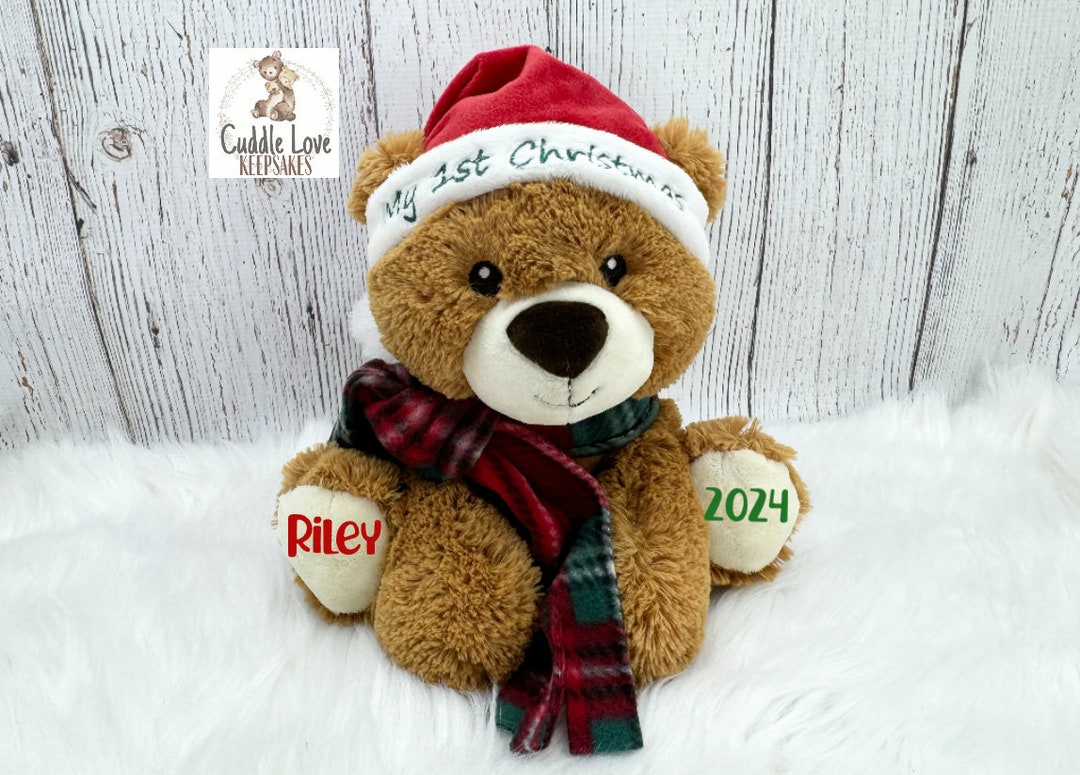 My 1st Christmas Bear, My First Christmas 2024 Personalized Teddy Bear ...