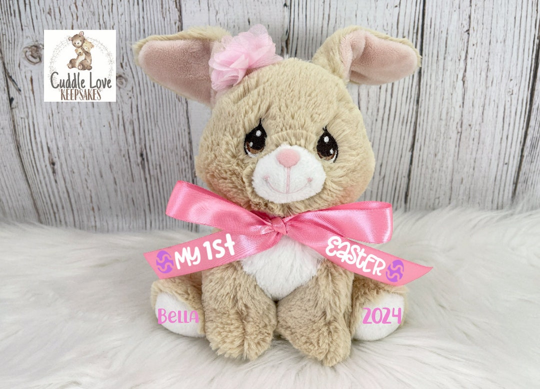 8 1st Easter Bunny Rabbit, Custom Easter Stuffed Animal, Happy Easter ...
