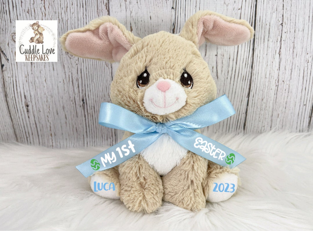 8 1st Easter Bunny Rabbit, Custom Easter Stuffed Animal, Happy Easter ...