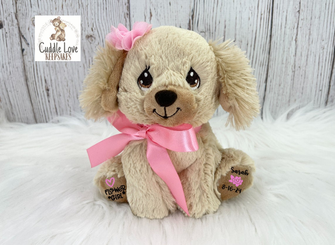 Ring Bearer Proposal Gift Box, Cocker Spaniel Flower Girl Gift, Custom ...