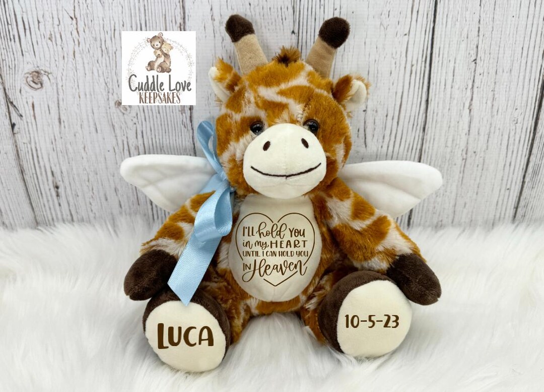 Memory Gift Memorial Gift Stuffed Animal Giraffe Hold You in My Heart Infant Loss Sympathy Gift Hold You Heaven Family Loss Memorial Etsy