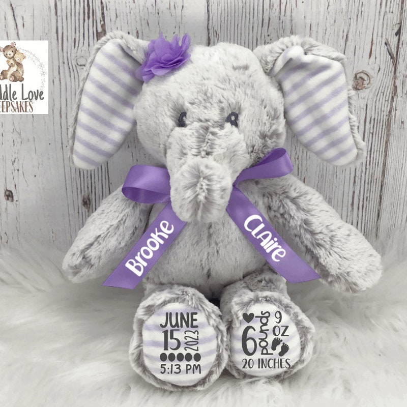 Birth Stat Elephant - Etsy