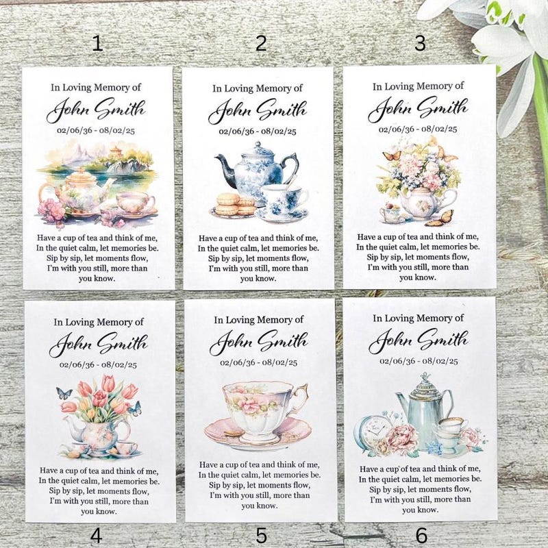 Tea Bags for Funeral - Etsy UK