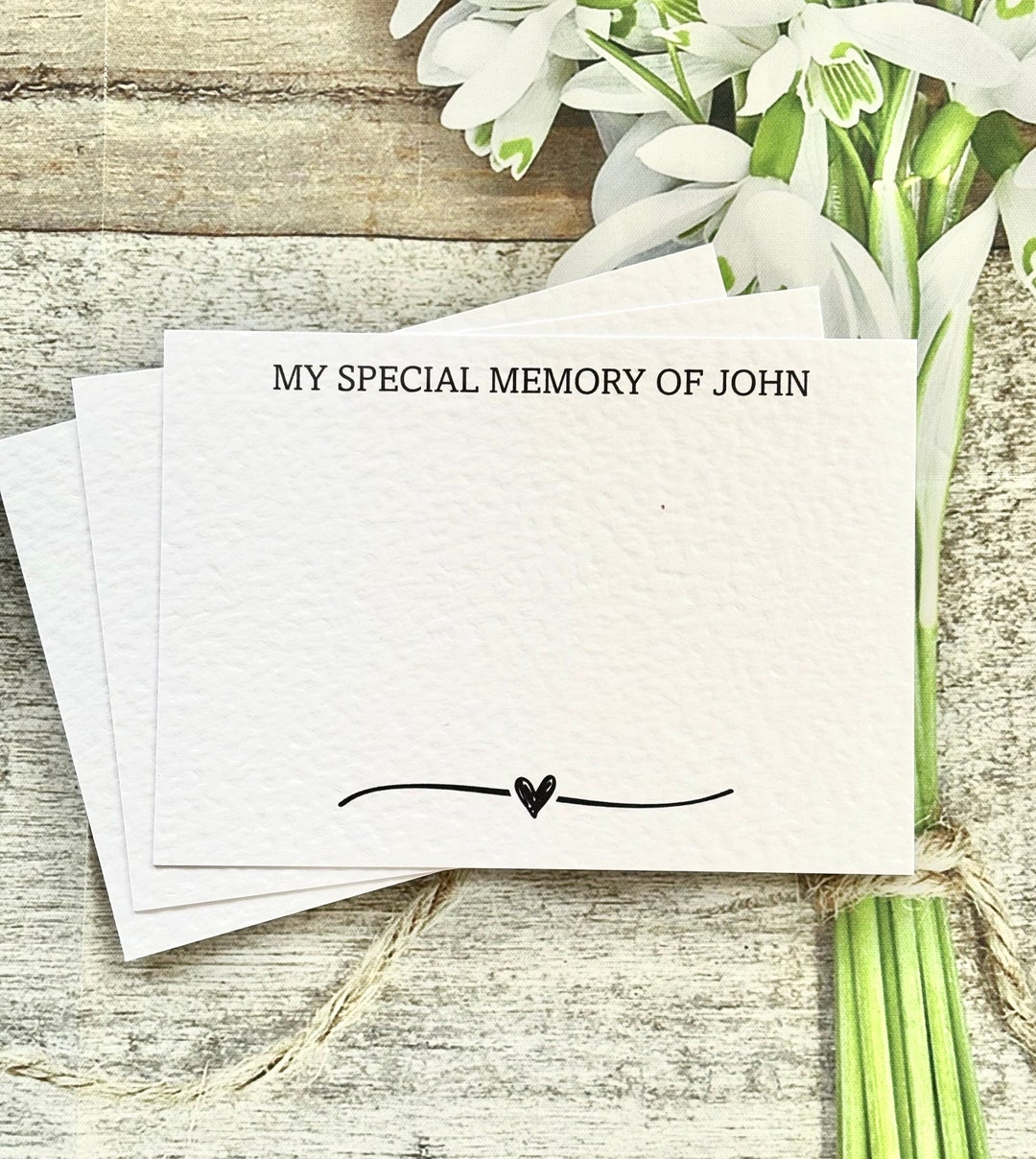 Personalised Funeral Favour Keepsake Remembrance ‘share A Memory’ A6 ...