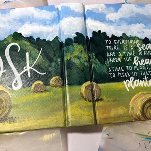 Farm Life Custom Painted Bible, Personalized Bible, Hand Painted Holy ...