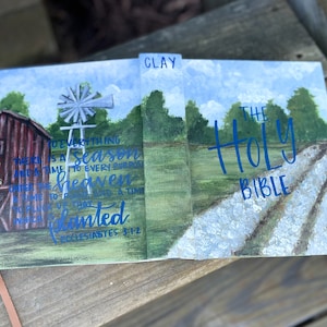 Farm Life Custom Painted Bible, Personalized Bible, Hand Painted Holy ...