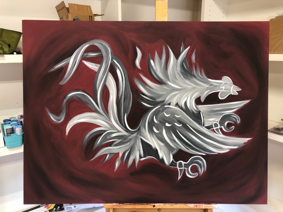 Gamecock Painting on Canvas - Etsy