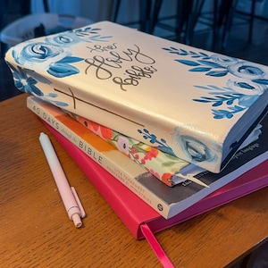 Blue and White Chinoiserie Custom Painted Bible, Personalized Bible ...