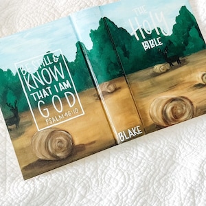Farm Life Custom Painted Bible, Personalized Bible, Hand Painted Holy ...